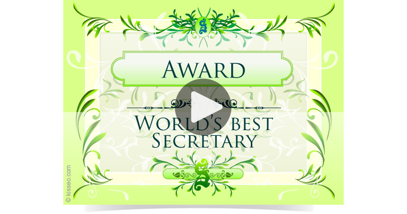 My card - Award for World's Best Secretary