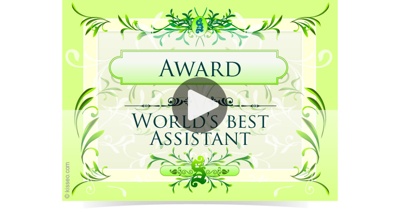 My card - Award for World's Best Assistant