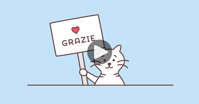 Cartolina - Grazie gattino
