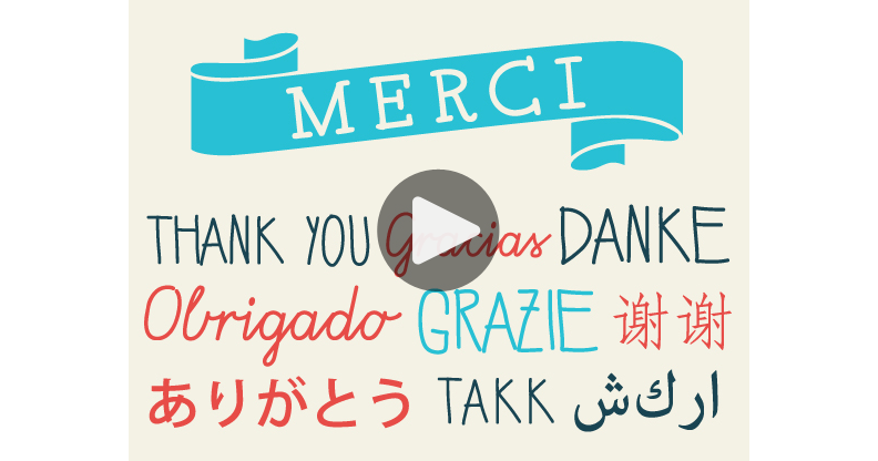 Ma carte - Merci dans plusieurs langues