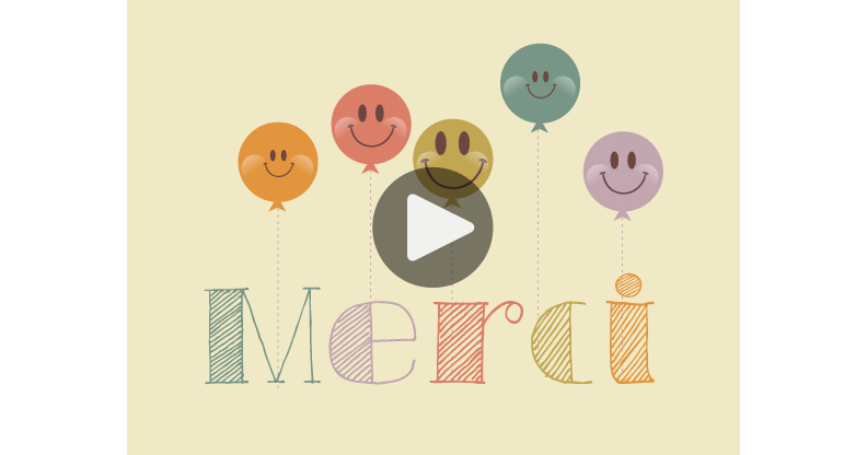 Ma carte - Smileys joyeux pour dire merci